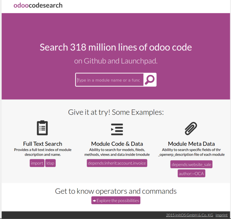 Odoo Code Search: 1,4 Milliarden Zeilen Odoo-Code durchsuchen